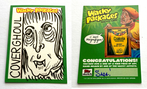 2013 TOPPS WACKY PACKAGES SER 10 SKETCH COVER GHOUL SARA MARTIN ...