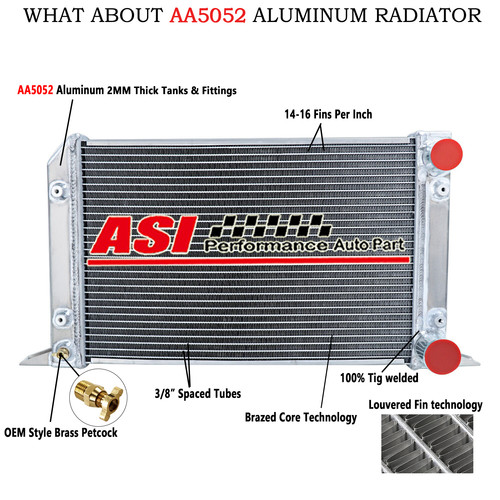 2 Row Aluminum Radiator FOR VW Scirocco / Pro Stock Style Drag Racing ...