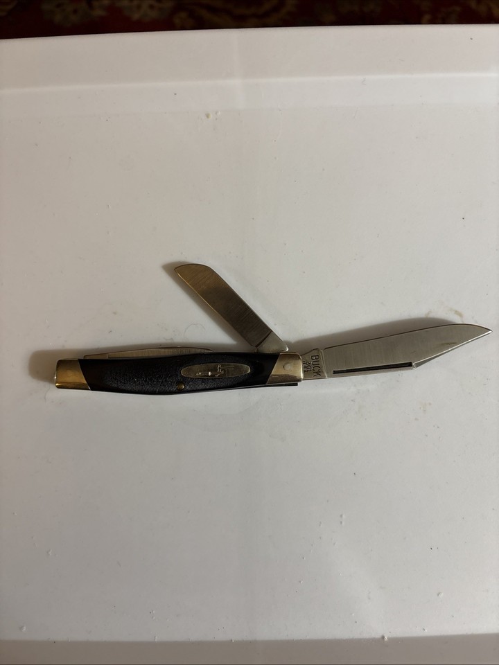BUCK USA 301 3 BLADE STOCKMAN BLACK HANDLES PRE DATE CODE KNIFE IN BOX ...