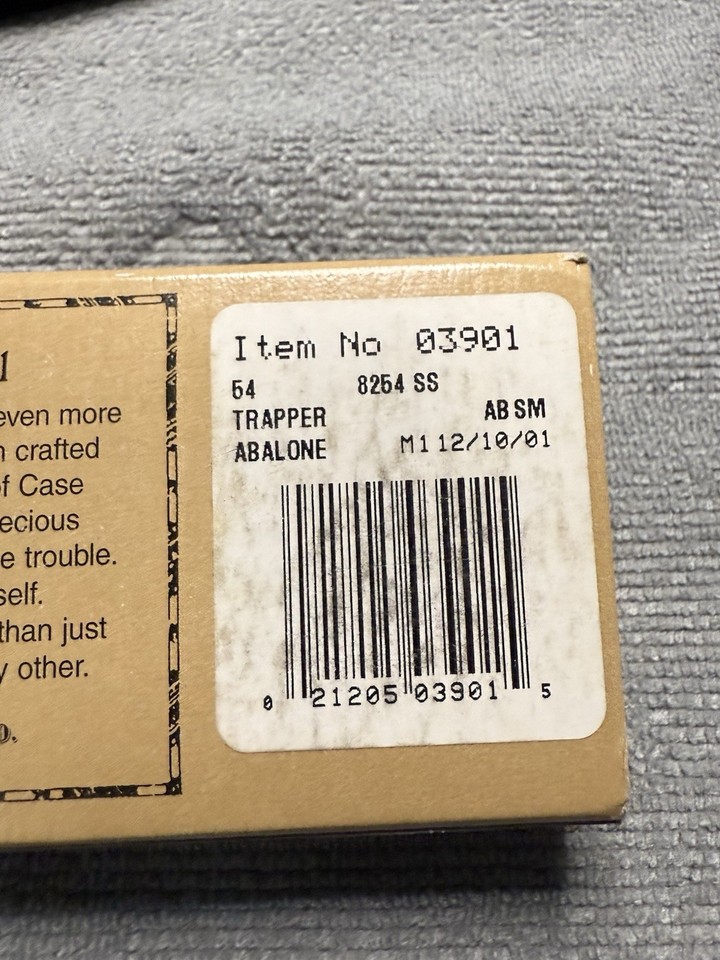 2001 Case Xx Abalone Pearl Silver Script Trapper (8254 SS) Item No ...