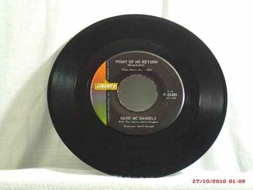 GENE MC DANIELS b-(45)-POINT OF NO RETURN / WARMER THAN A WHISPER ...