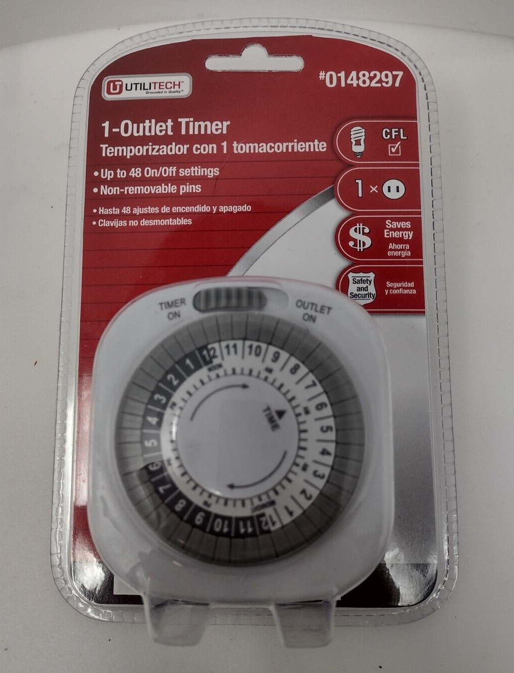 NEW Utilitech Indoor Timer 24 Hour Cycle Programmable Manual Override new-utilitech-indoor-timer-24-hour-cycle-programmable-manual-override