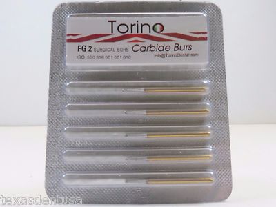 Dental Carbide Burs FG Surgical No 02 Gold Titanium Lab Jewelry Kit/ 5 ...