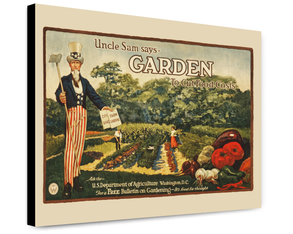 Canvas Print: Uncle Sam Says - Garden To Cut Food Costs Ask The U.S ...