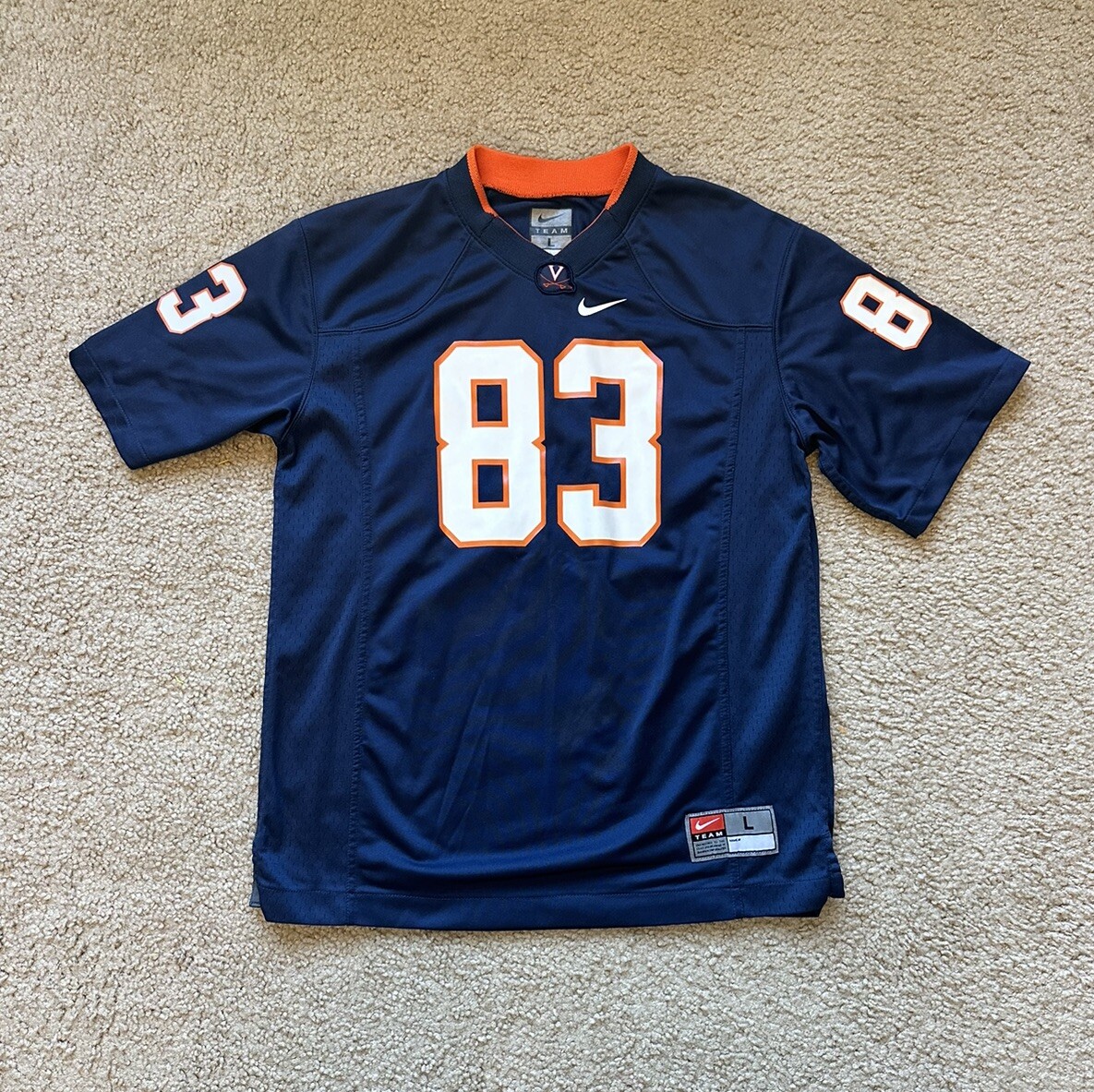 VTG Nike UVA Virginia Cavaliers Jersey Youth Large # 83 Football Heath ...