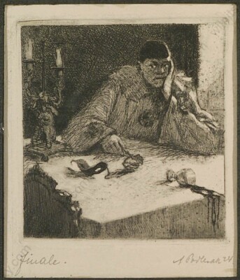 Adalbert Podlesak, "Pierrot / Finale", Etching, 1920s (1) | eBay