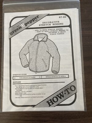 The Green Pepper Pattern Instructions 87-20 Decorative Stretch Binding ...