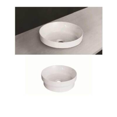 Half Insert Basin Counter Ceramic Bathroom Vanity White ECT Global Jess ...