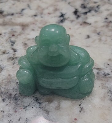 Laughing Smiling Buddha Green Jade stone Statue Figure | eBay