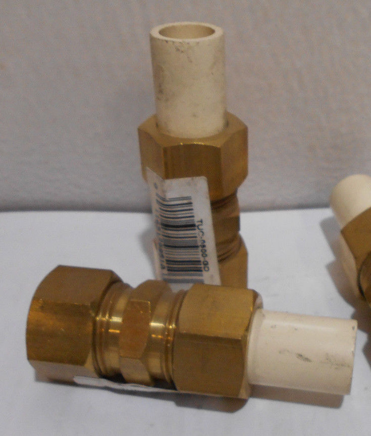 X2 Spears 1/2" Compression x CTS Hub CPVC Brass Transition Unions, TUC ...