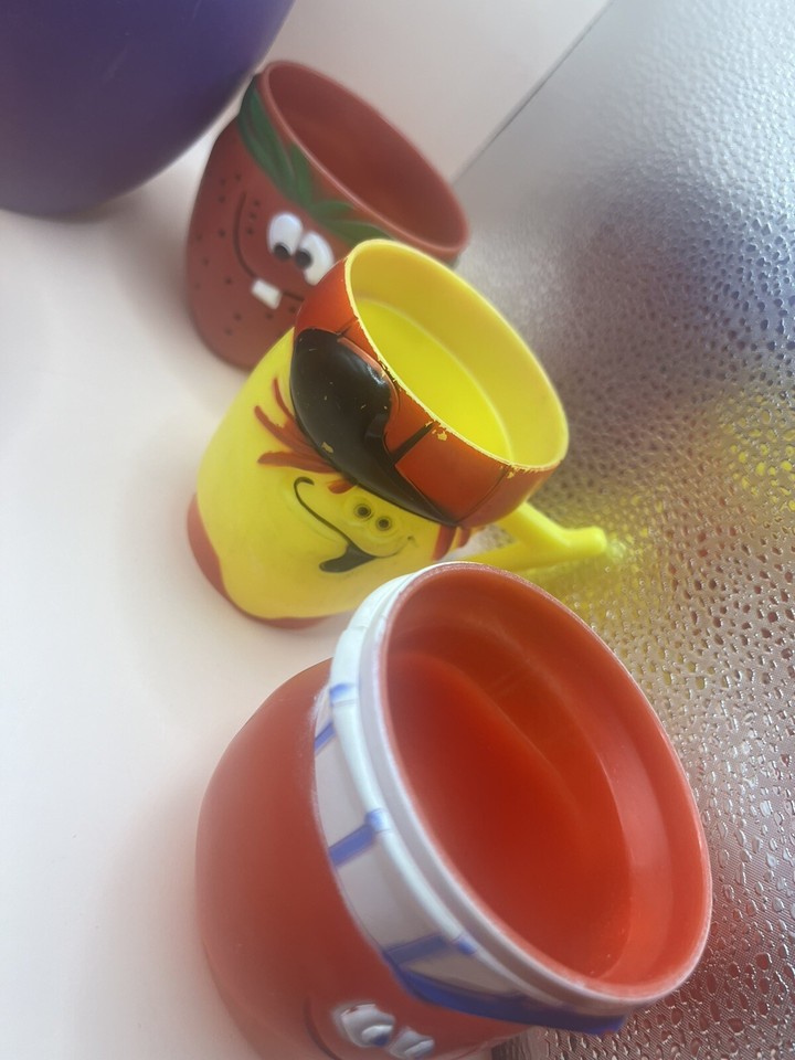 Pillsbury FUNNY FACE Set NINE MUGS & GOOFY GRAPE Pitcher W/ CHUG A LUG ...