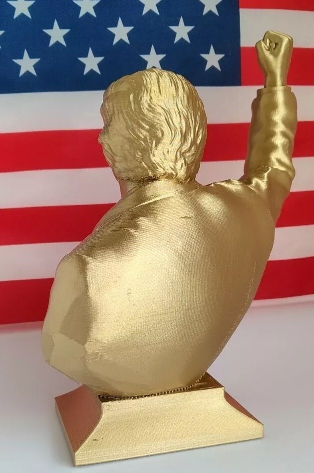 400mm 2024 Donald Trump Fist Pump FIGHT Gold 3D Print Statue PA ...