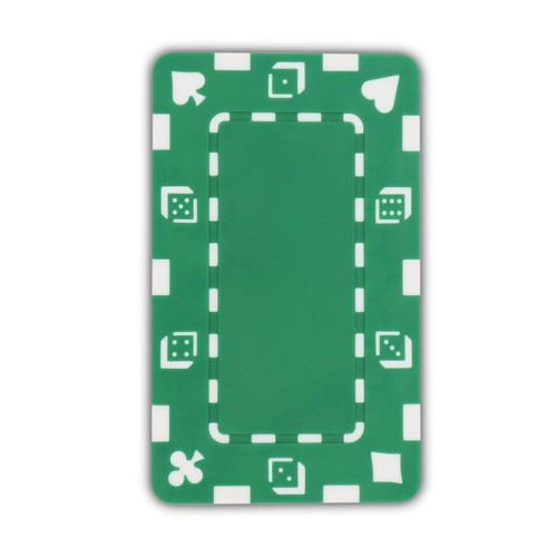 5 Pack - Green Rectangular Poker Chips Plaques - European Style 32 gram ...
