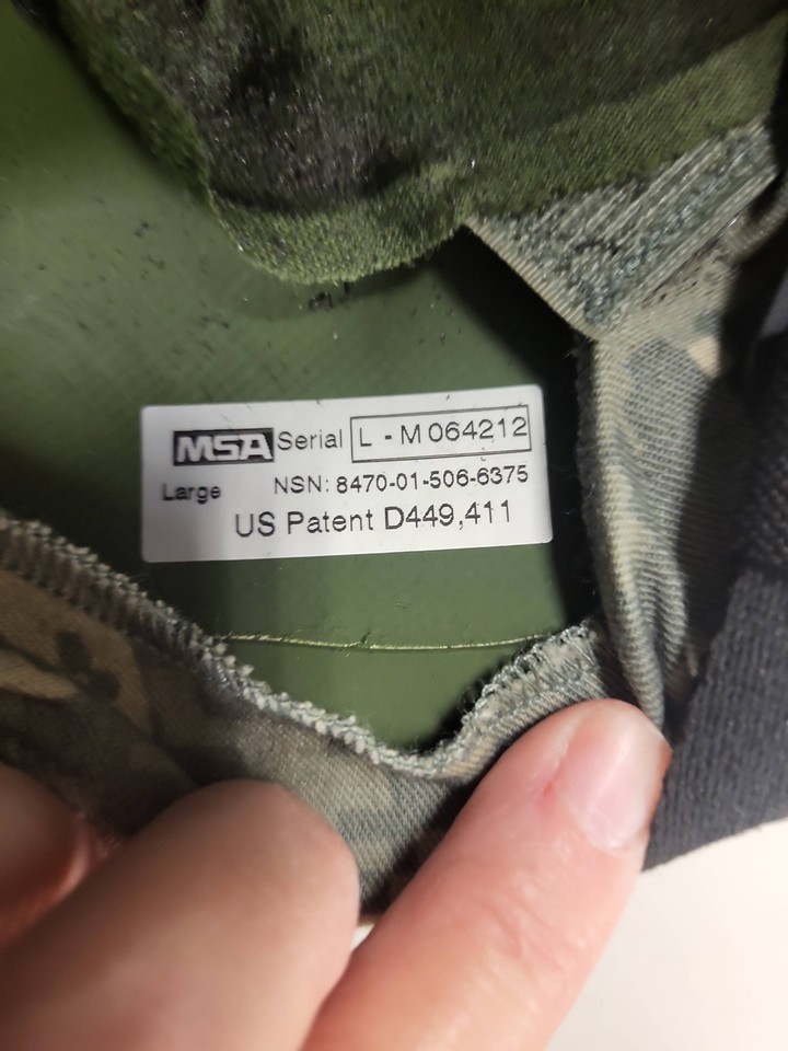 MSA ACH TC 2000 MICH Helmet Cover Goggles NVG Mount Size Large Army ...