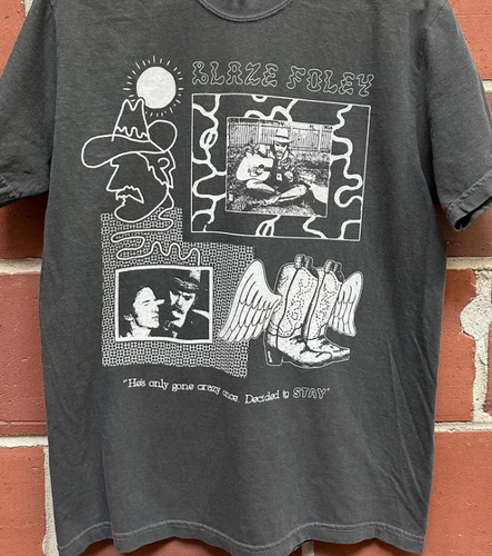 Vintage style Blaze Foley music short sleeve black color shirt KV36611 ...