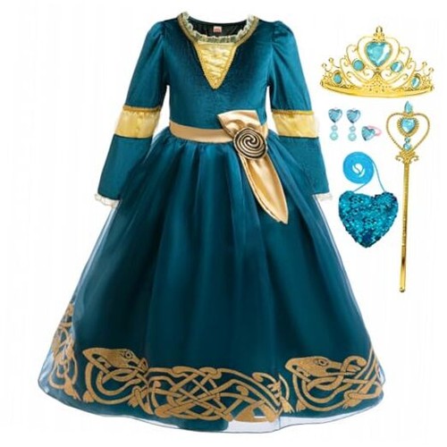 Princess Merida Costume for Little Girls Kids Dress Up Halloween 7-8 ...