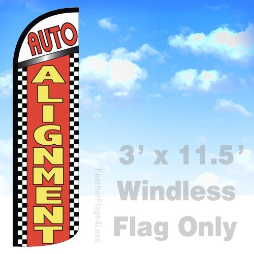 AUTO ALIGNMENT - Windless Swooper Flag 3x11.5 Feather Banner Sign ...