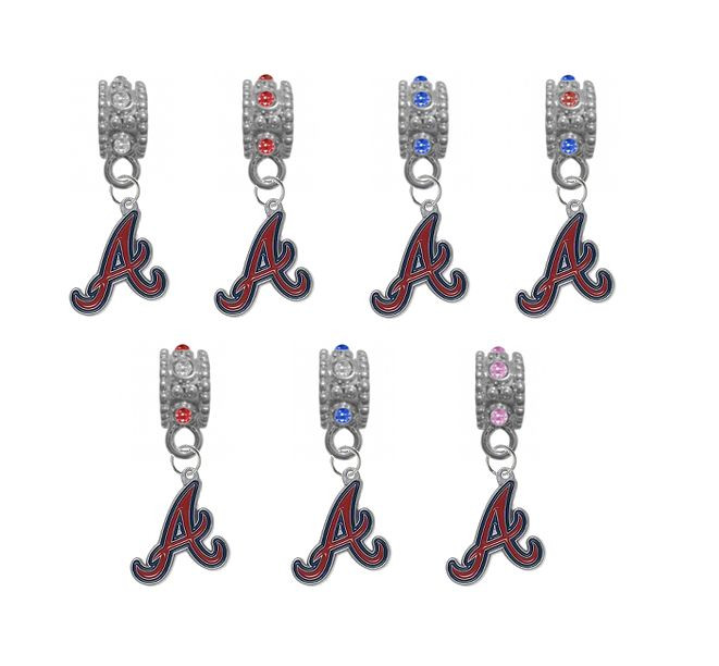 Atlanta Braves Baseball European Rhinestone Charm for Bracelet Necklace ...
