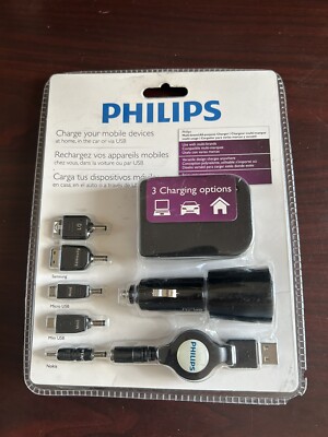 Philips Mobile Charger Kit ~ 5 Charging Tips, Mobile, USB & Home ...