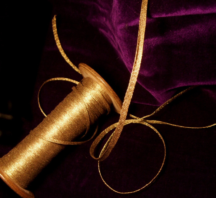 Antique French Gold METAL Mesh Trim tape for rococo ruching ribbon work ...