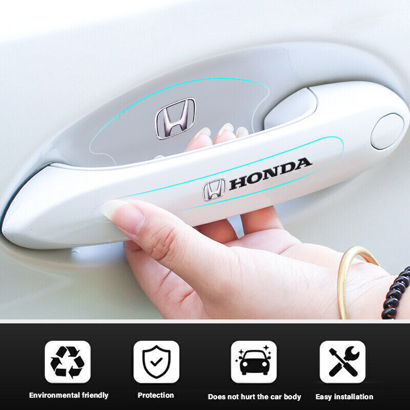 For Honda 8pcs Invisible Car Door Handle Scratches Sticker Protector ...