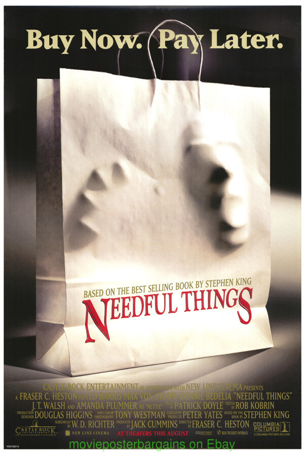 NEEDFUL THINGS MOVIE POSTER Original Rolled 27x40 MINT! STEPHEN KING ...