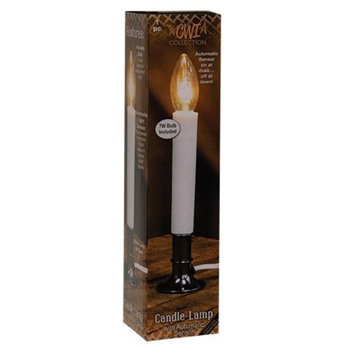 1 Pewter Base Sensor Candle Lamp - Auto On At Dusk/Off At Dawn ...