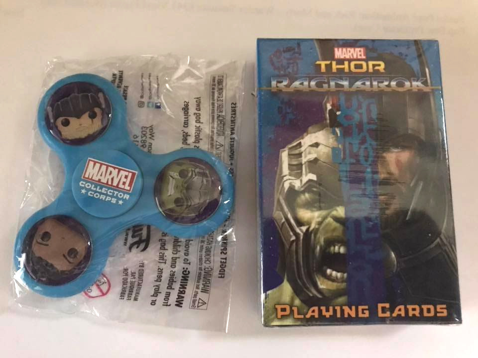 Funko Thor Ragnarok Fidget Spinner and Marvel Collectors Corp Playing ...