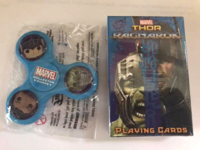 Funko Thor Ragnarok Fidget Spinner and Marvel Collectors Corp Playing ...