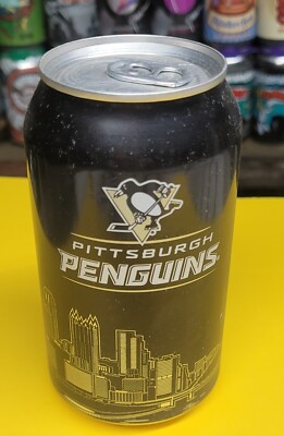 EMPTY BEER CAN LABATT BLUE Imported Pilsner PITTSBURGH PENGUIN NHL ...