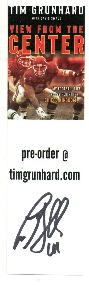 Tim Grunhard Autograph Card & Bookmark NFL Kansas City Chiefs | eBay