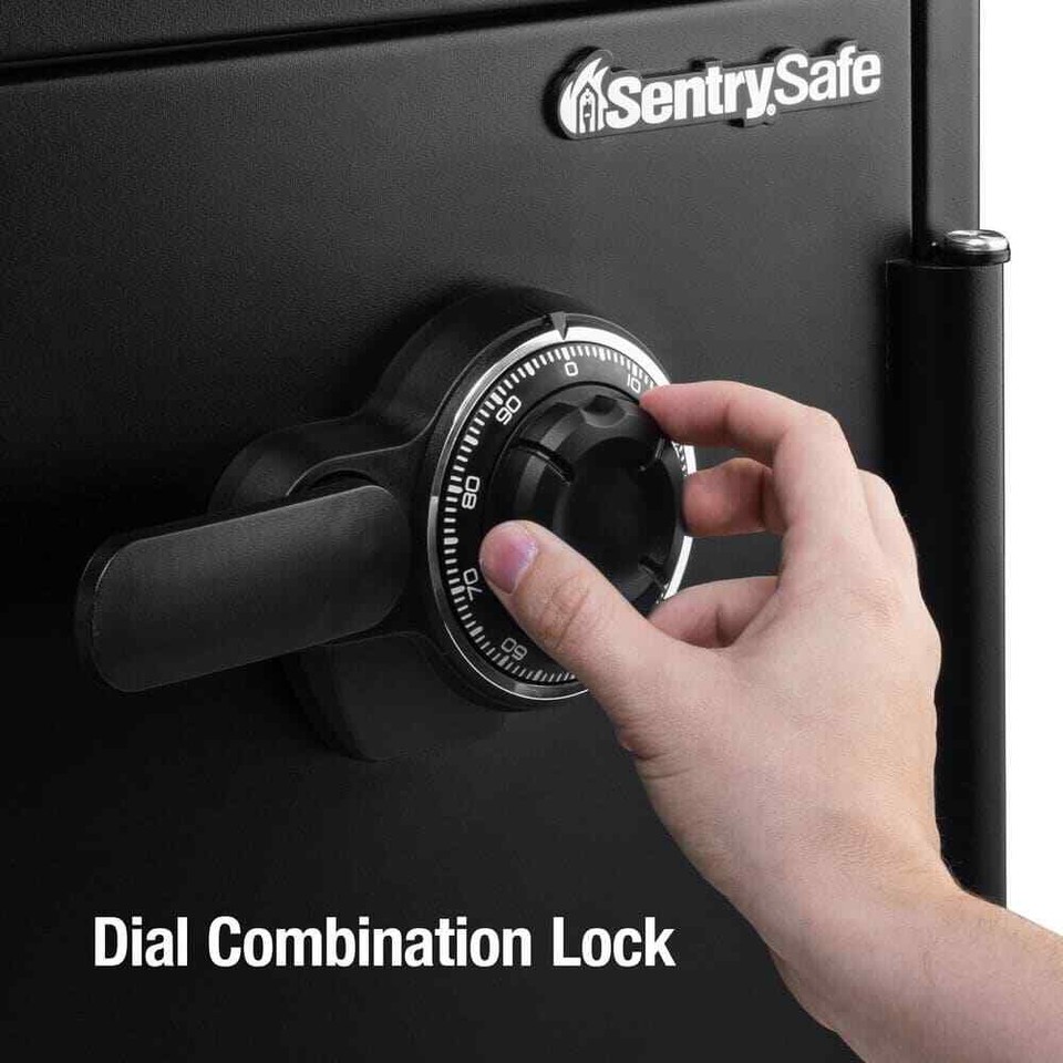 Safe Dial Combination Lock 1.2 cu. ft. Fireproof Waterproof Steel ...