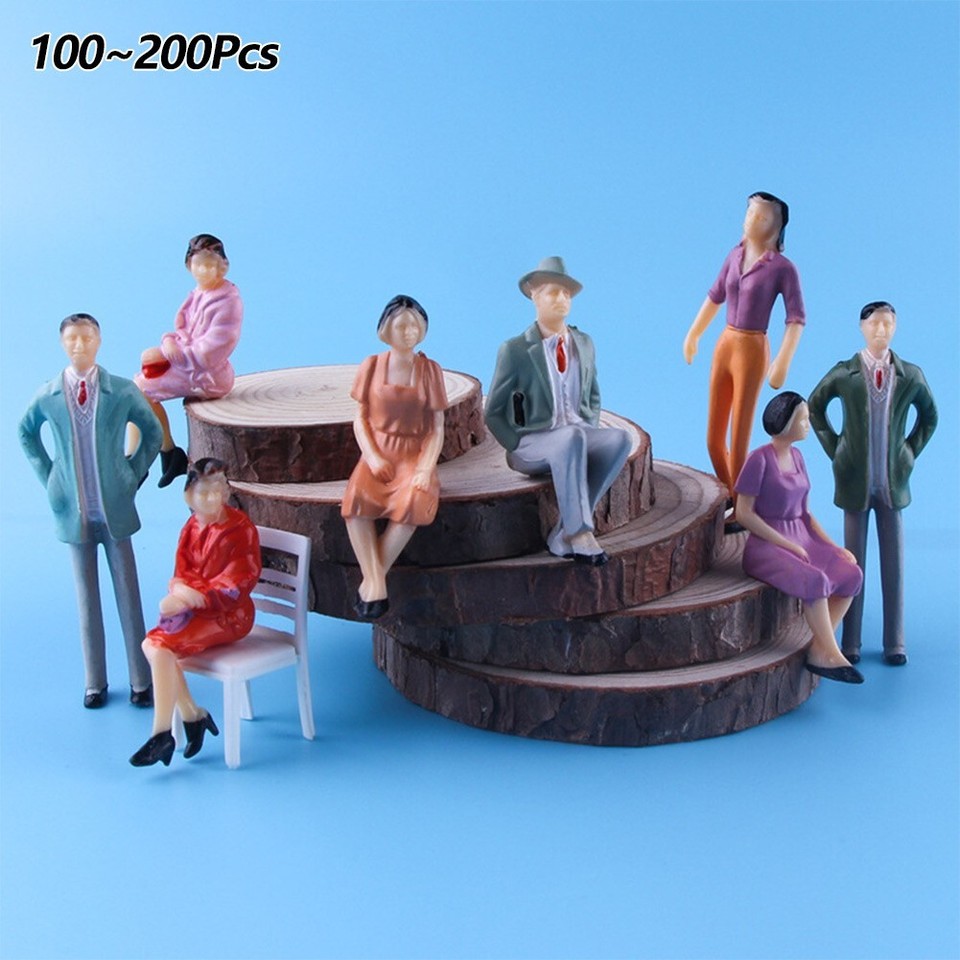 100/200 Pcs 1:87 HO Scale Painted Figures Model People Passengers ...