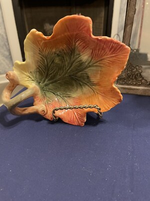 Spode Harvest Collection Ceramic Leaf Trinket Candy Dish Painted Hand ...