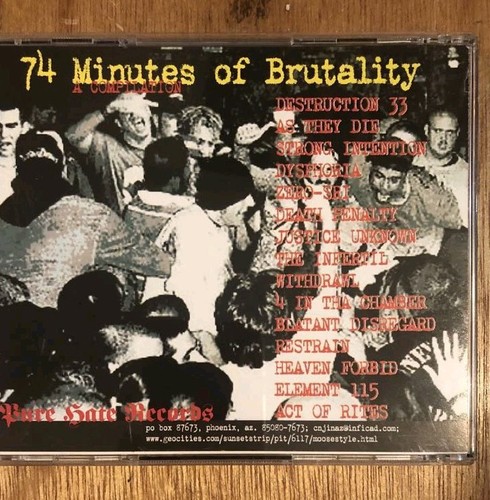 74 Minutes Of Brutality As Presented By Pure Hate Records CD | eBay