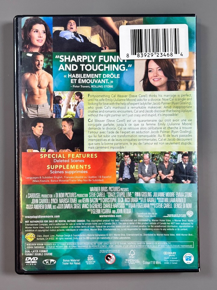 Crazy Stupid Love ( DVD 2011 ) Julianne Moore, Ryan Gosling, Emma Stone ...