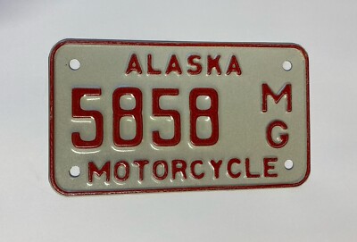 Alaska Motorcycle License Plate numbered 5858, NEW and Unused, expired ...