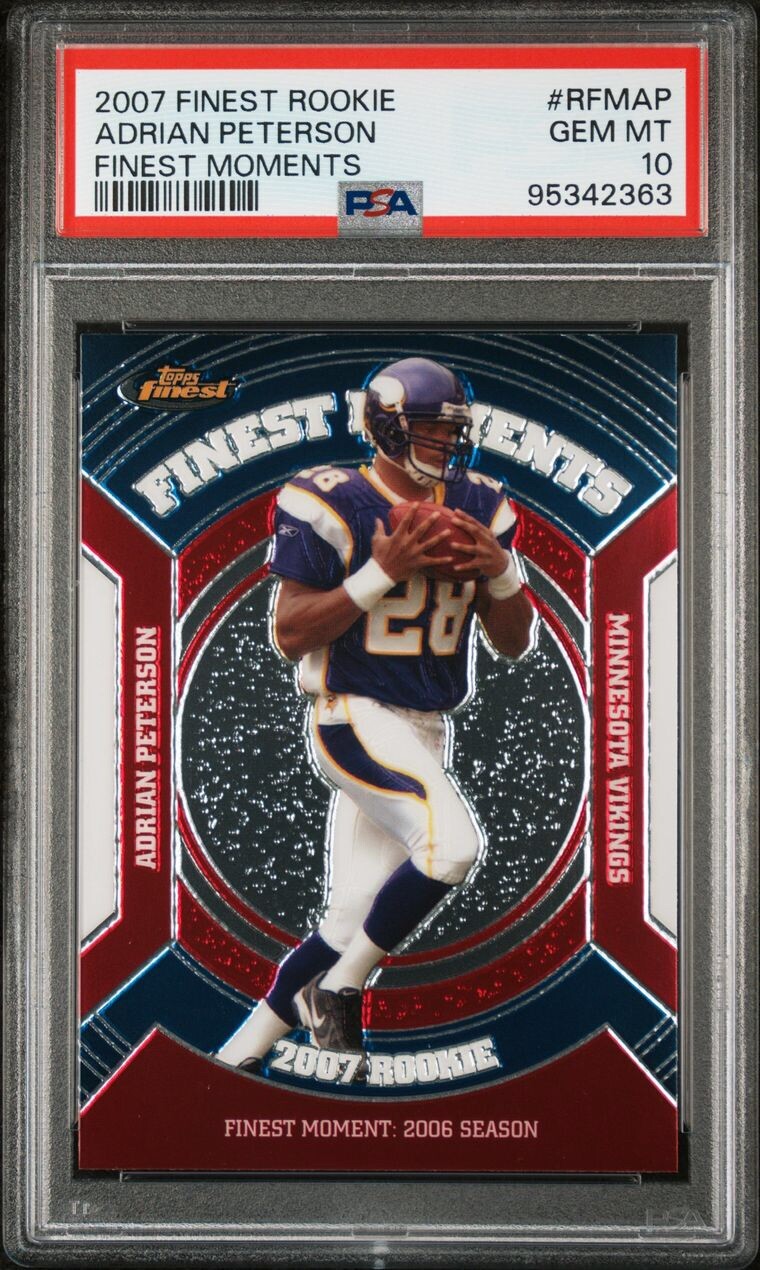 2007 Adrian Peterson Topps Finest Moments Rookie Card RC PSA 10 | eBay