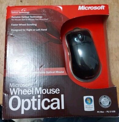 Microsoft Wheel Mouse Optical USB PS/2 - D66-00069 New Factory Sealed ...
