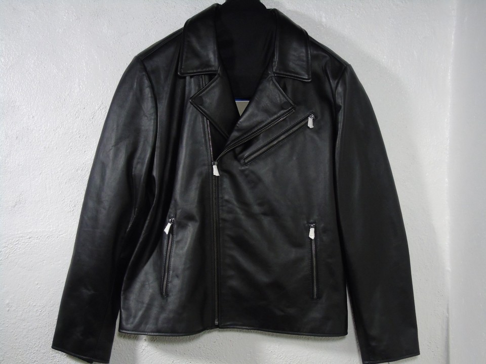Kenneth Cole Reaction Men's Black The Iconic Leather Motorcycle/Moto ...