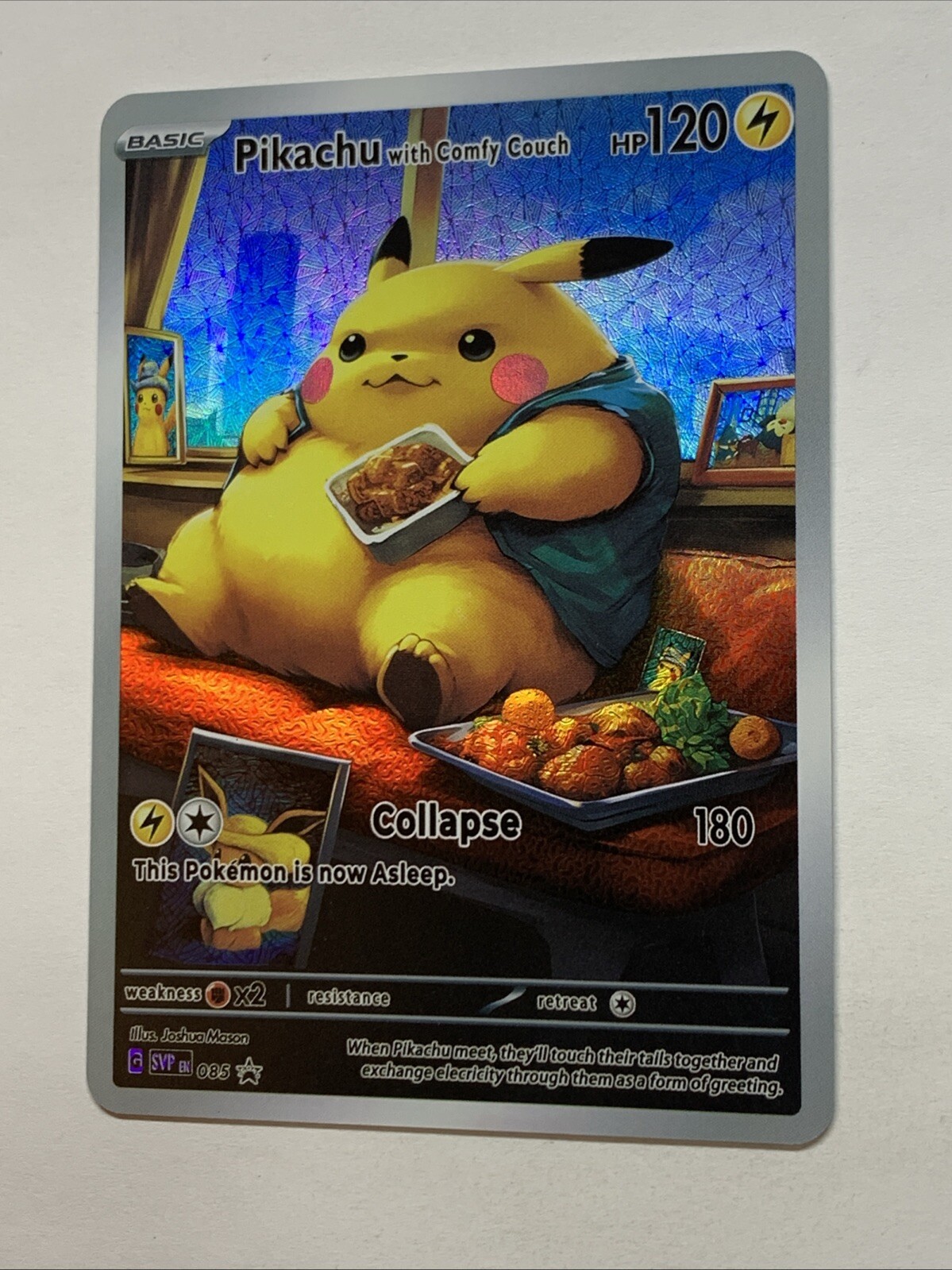 Pikachu With Comfy Couch Pokémon Card Holo Foil Art Anime Van Gogh ...