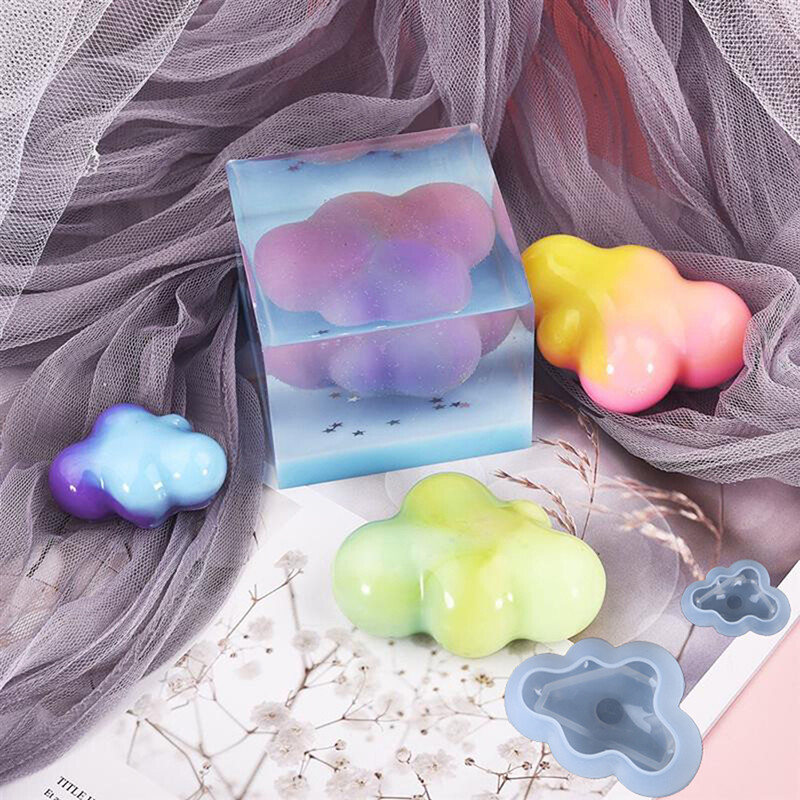 3D Cloud Shape Chocolate Silicone Mold Mousse Fondant Cube Pudding ...