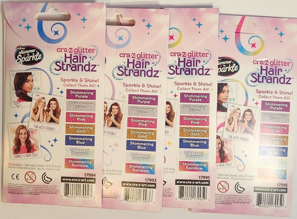 Cra Z Art Hair Strandz Cra Z Glitter - LOT of 4 Brand New, Sealed | eBay