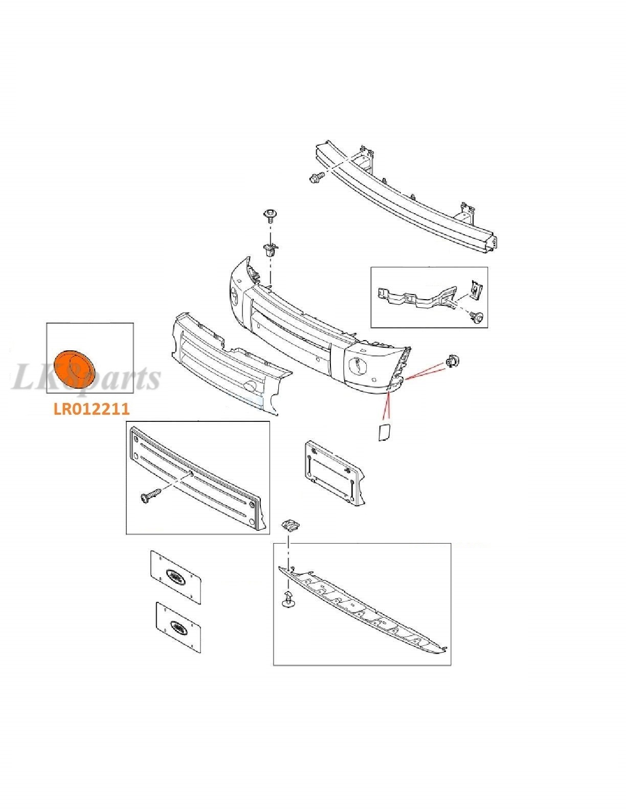 Land Rover LR3 Discovery 3 Fog Lamp Bezel Bracket Front Left LH ...