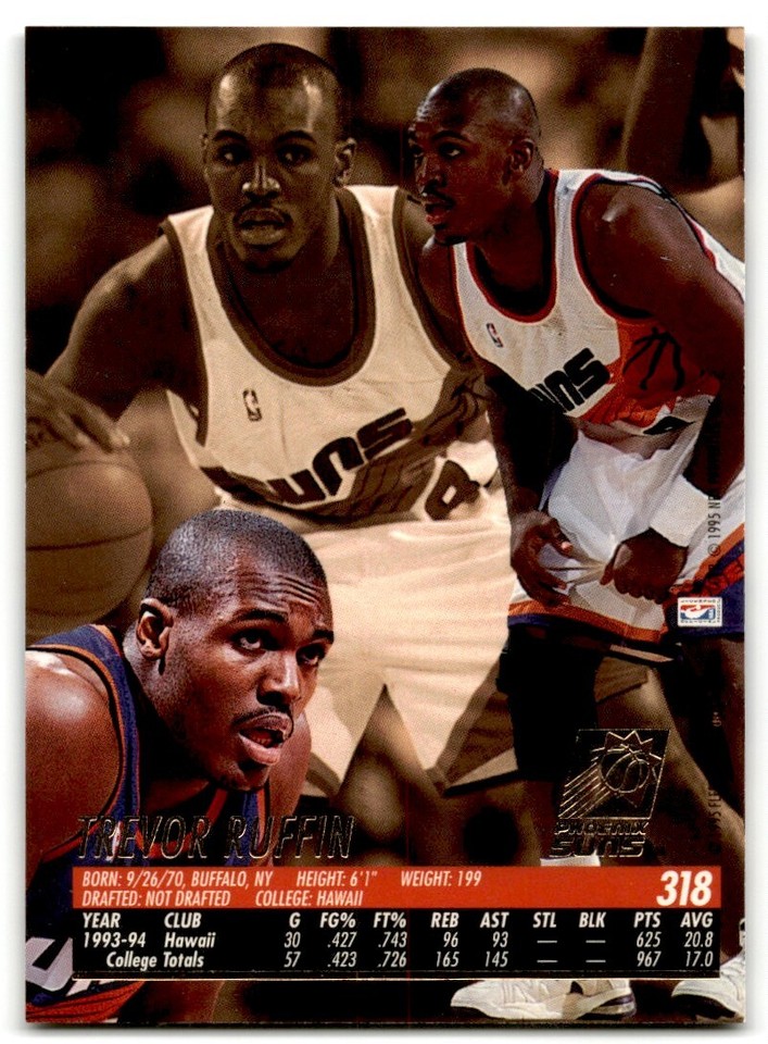 1995-96 Ultra Fleer Rookie Trevor Ruffin Rookie Phoenix Suns #318 | eBay