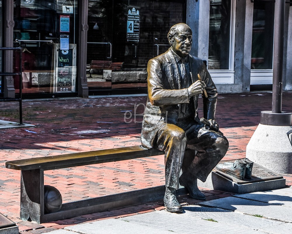 8x10 Photo of the Red Auerbach statue in Faneuil Hall, Boston, MA. | eBay