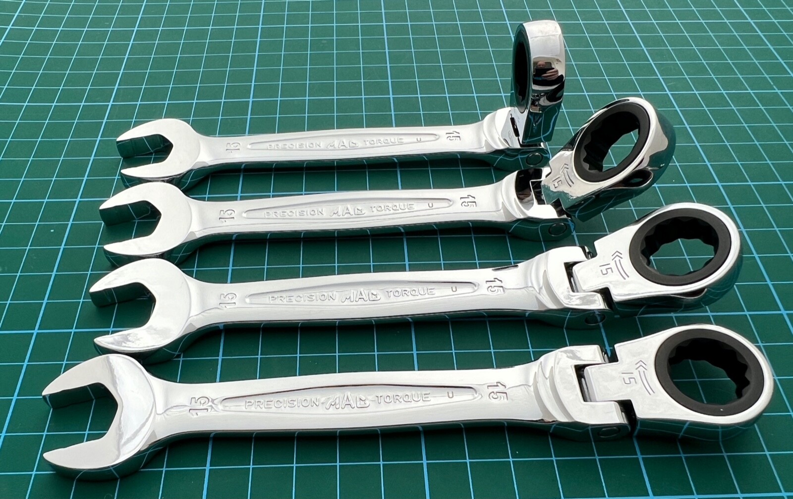 1x mac tools 15mm precision torque flex head ratchet spanner (0709 ...
