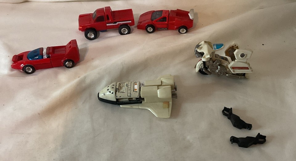 80's Transformers G1 Gobots Lot of 5 Figures Police Cycle Space Shuttle ...
