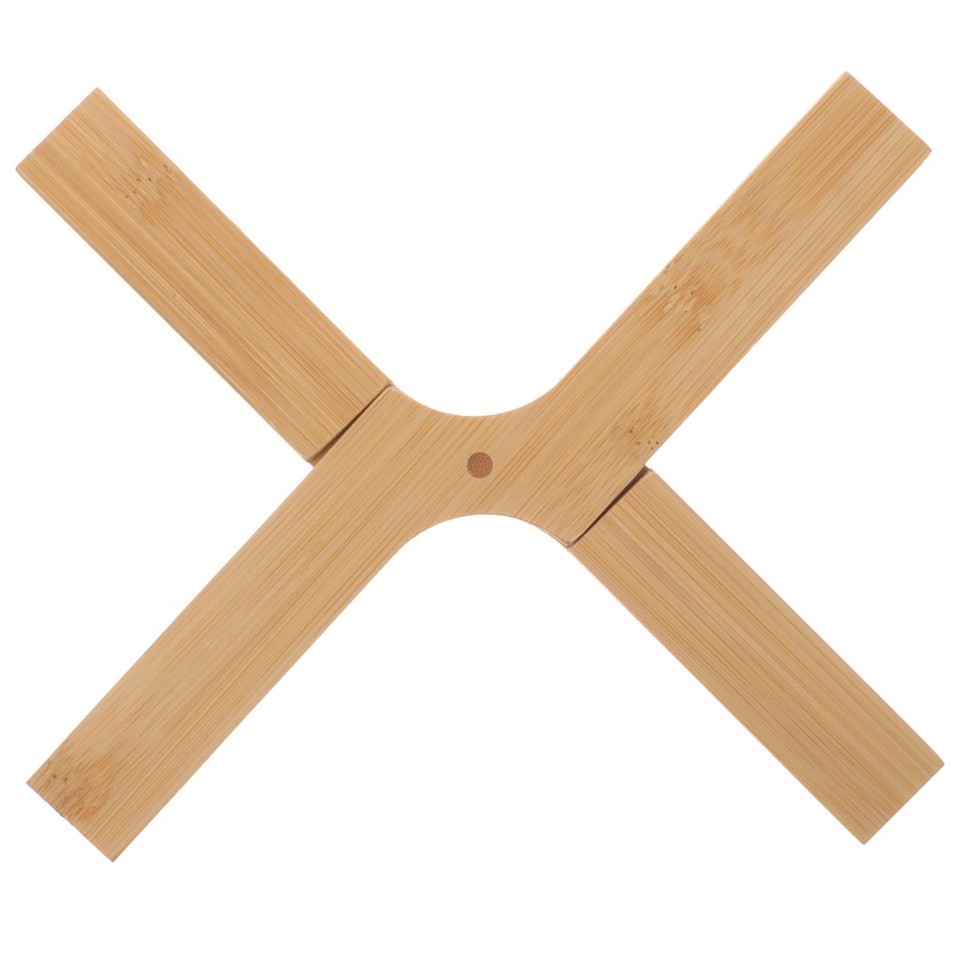 Wooden Trivet Cross Pans Holder Bamboo Placemat Table Plate Foldable ...