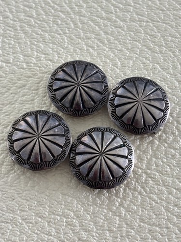 Vintage Set Of 4 Navajo Stamped Sterling Silver Button Covers .75” | eBay